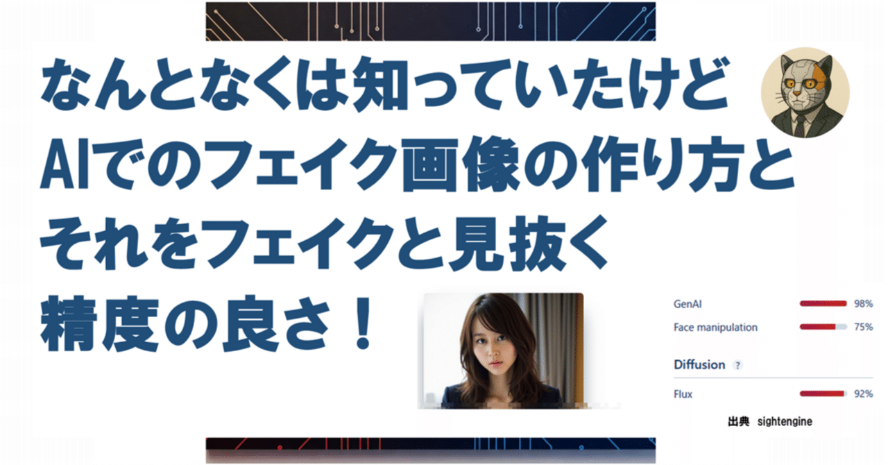 なんとなくは知っていたけどAIでのフェイク画像の作り方とそれをフェイクと見抜く精度の良さ！｜inoue_AI