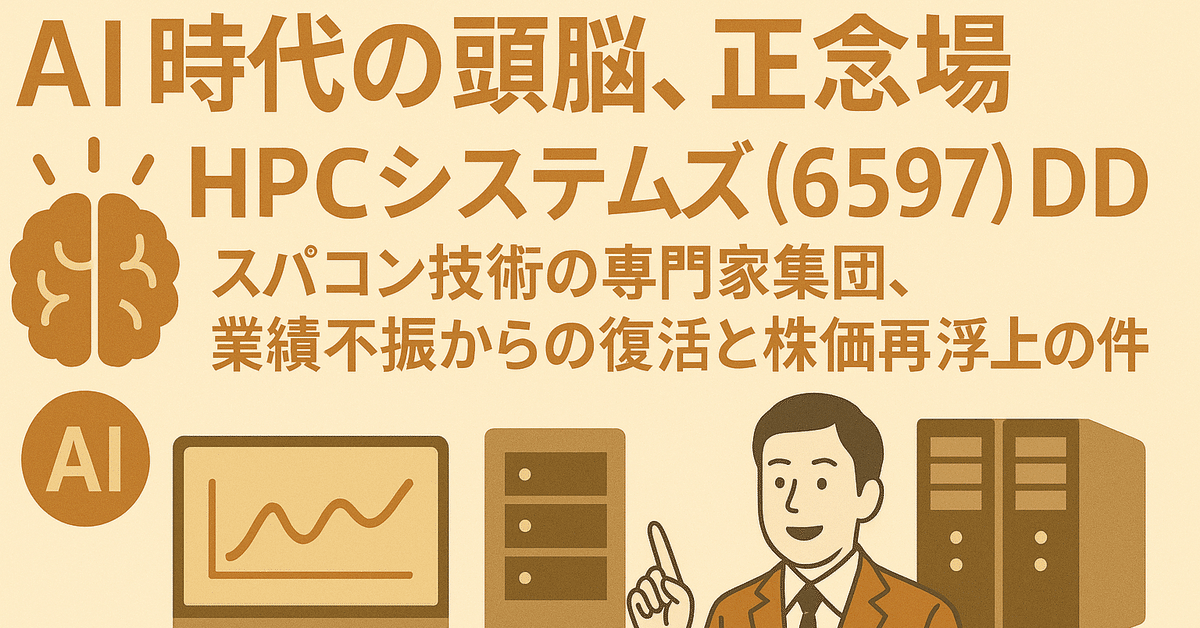 【AI時代の頭脳、正念場】HPCシステムズ(6597)DD：スパコン技術の専門家集団、業績不振からの復活と株価再浮上の条件｜日本個別株デューデリジェンスセンター
