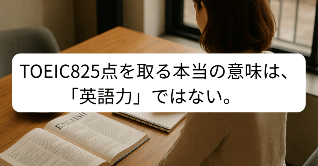 TOEIC825点を取る本当の意味は、「英語力」ではない。｜エフ