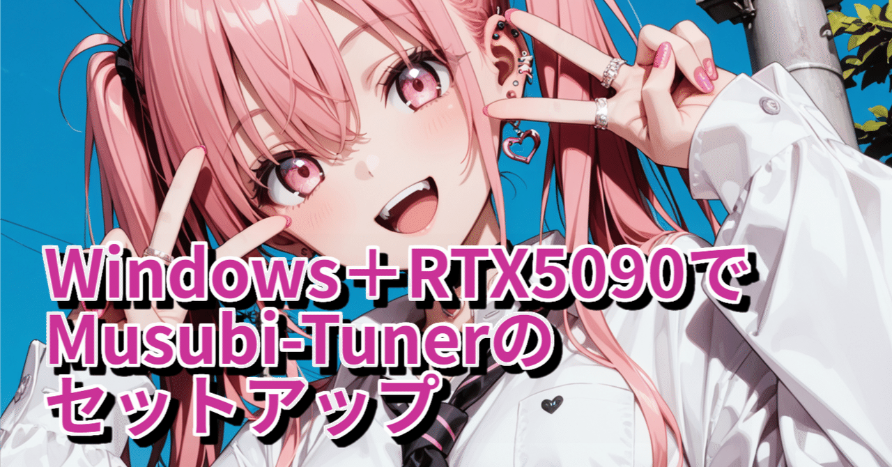 Windows＋RTX5090でMusubi-Tunerのセットアップ｜MON RYO