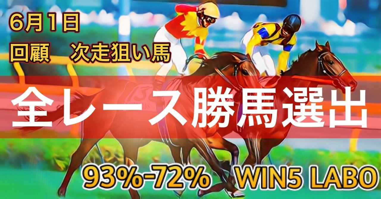 全レース優勝馬選出！ 配当675,690円！ 6月1日WIN5回顧｜NIJINSKY