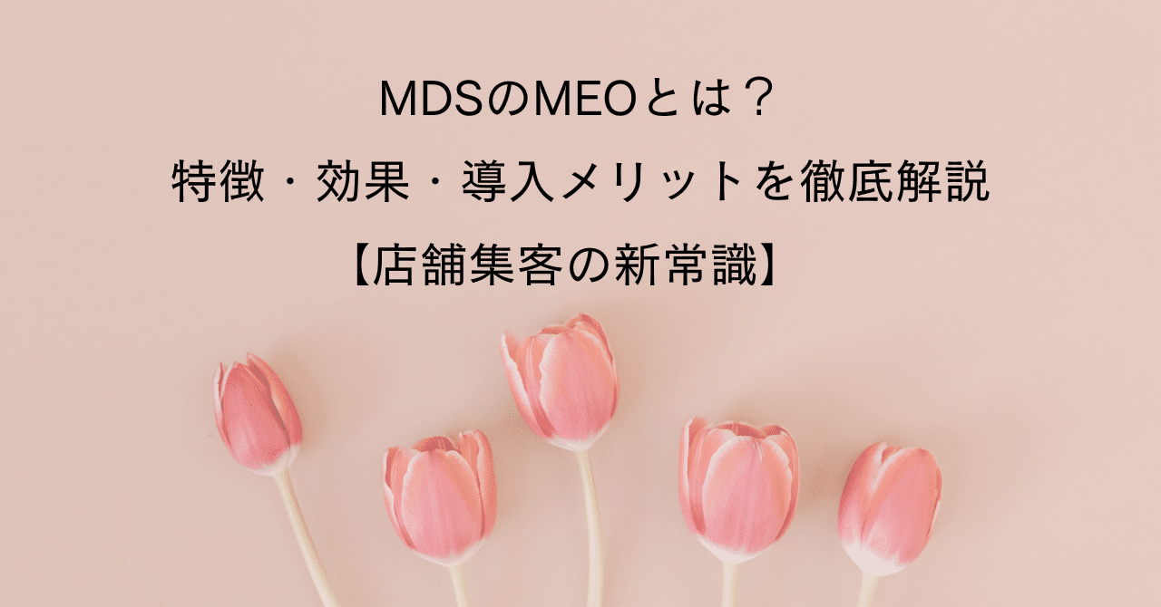 MDSのMEOとは？｜特徴・効果・導入メリットを徹底解説【店舗集客の新常識】｜みほこ