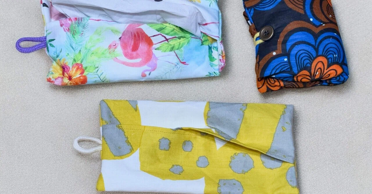 [Sewing Log 0161] Portable Tissue Box Cover｜さざなみあやめ