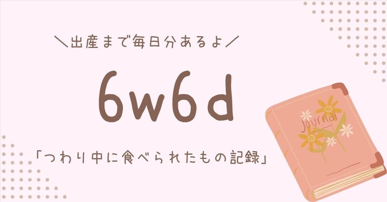 【6w6d】つわり中に食べられたもの記録｜【プレママ】妊婦日記_3年後の今だから言えること