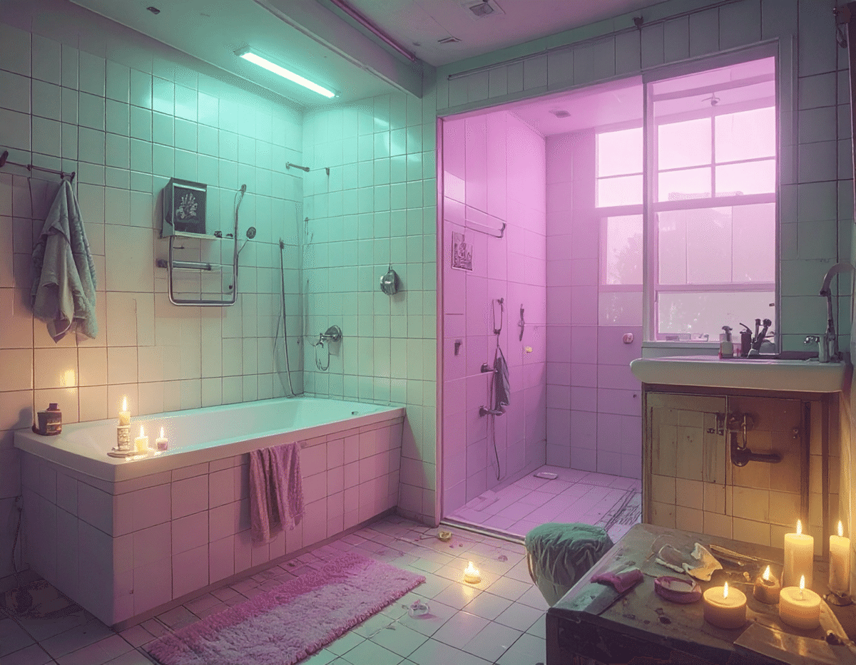 リミナル③バスルーム・スーパーマーケット入口・プール図書館｜nyagami