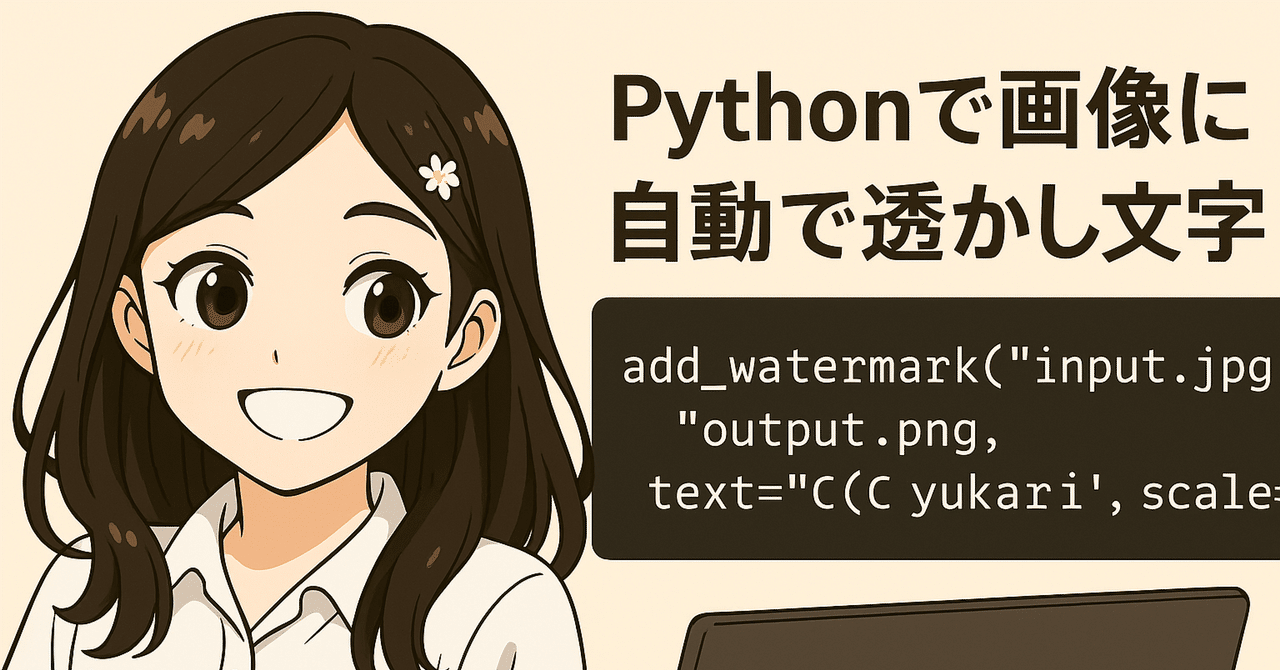 Pythonで画像に「©名前」透かしを入れる！超シンプルなコード紹介（Pillow v11対応）｜結花里