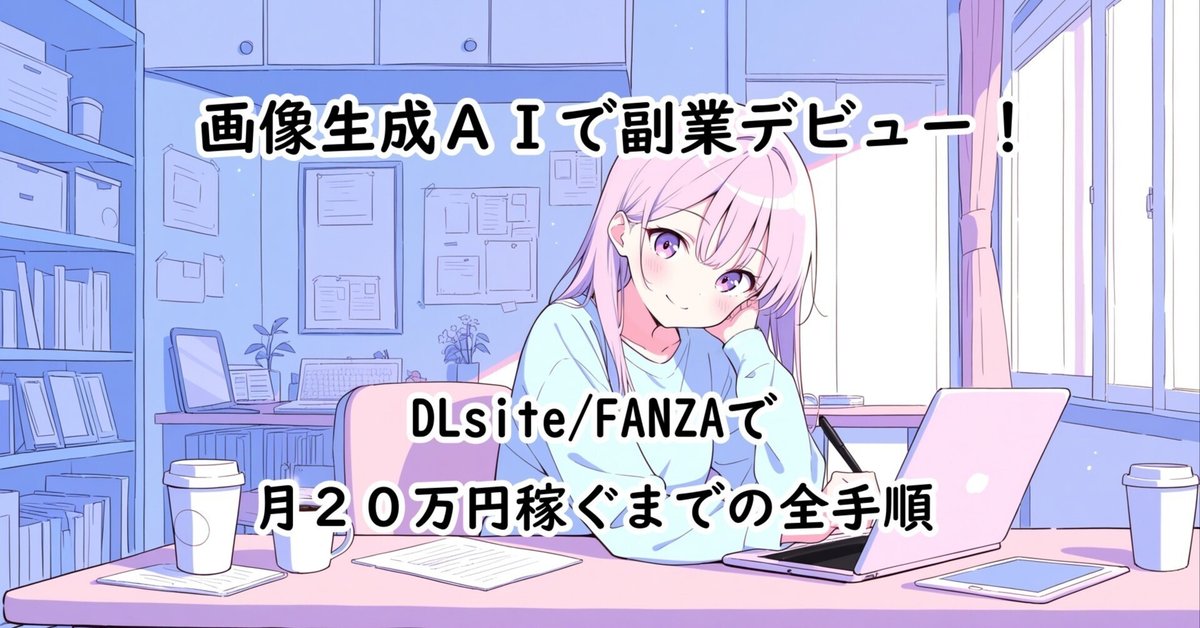 1はじめに】画像生成AIで副業デビュー！DLsite/FANZAで月20万円稼ぐまでの全手順【AI×同人副業で月20万円稼ぐ】｜超高校級のAIイラストレーター