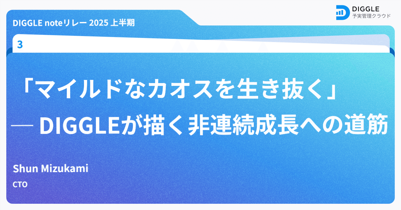 「マイルドなカオスを生き抜く」─ DIGGLEが描く非連続成長への道筋（インタビュー記事）｜Shun Mizukami