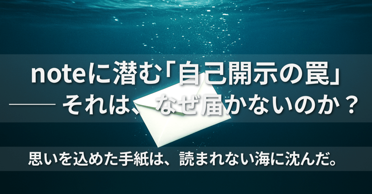 noteに潜む｢自己開示の罠｣── それは、なぜ届かないのか？｜土方 翔 (Kakeru Hijikata)