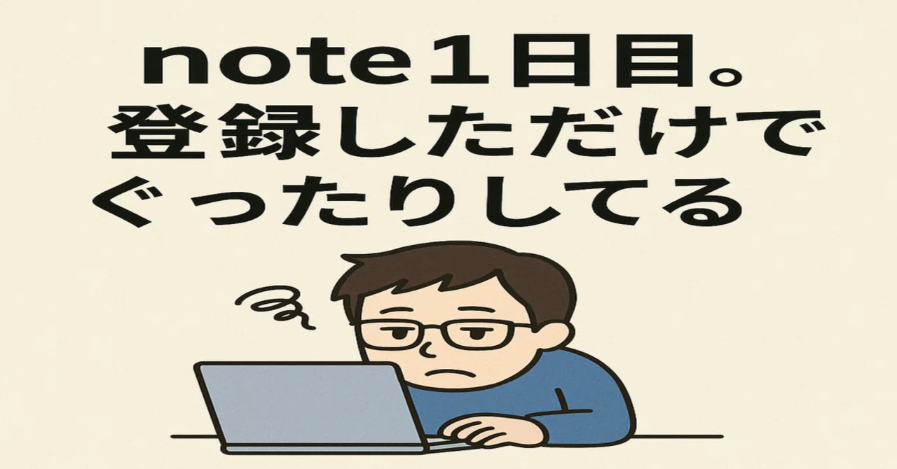note1日目。登録しただけでぐったりしてる｜ハンサム