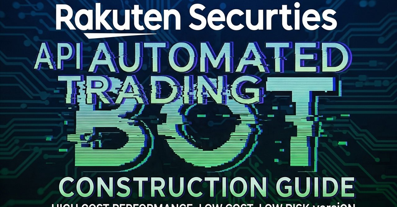 楽天証券API自動売買BOT構築ガイド：高コスパ・低コスト・低リスク版｜TWLV32