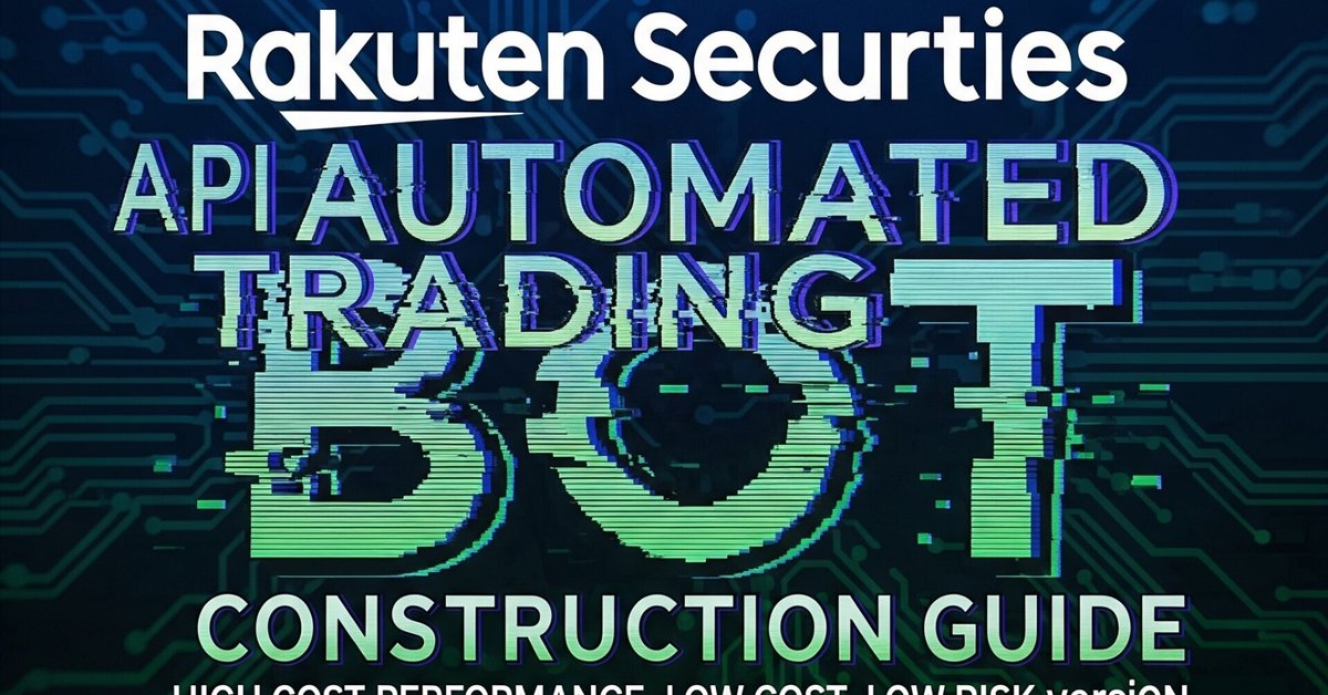 楽天証券API自動売買BOT構築ガイド：高コスパ・低コスト・低リスク版｜TWLV32