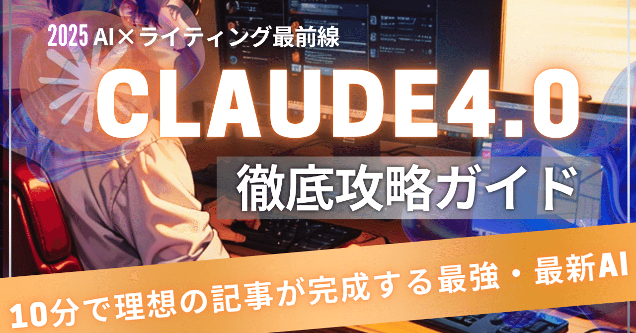 文章が書けないならコレを使え！最新生成AI・Claude4.0完全攻略ガイド｜りょうた