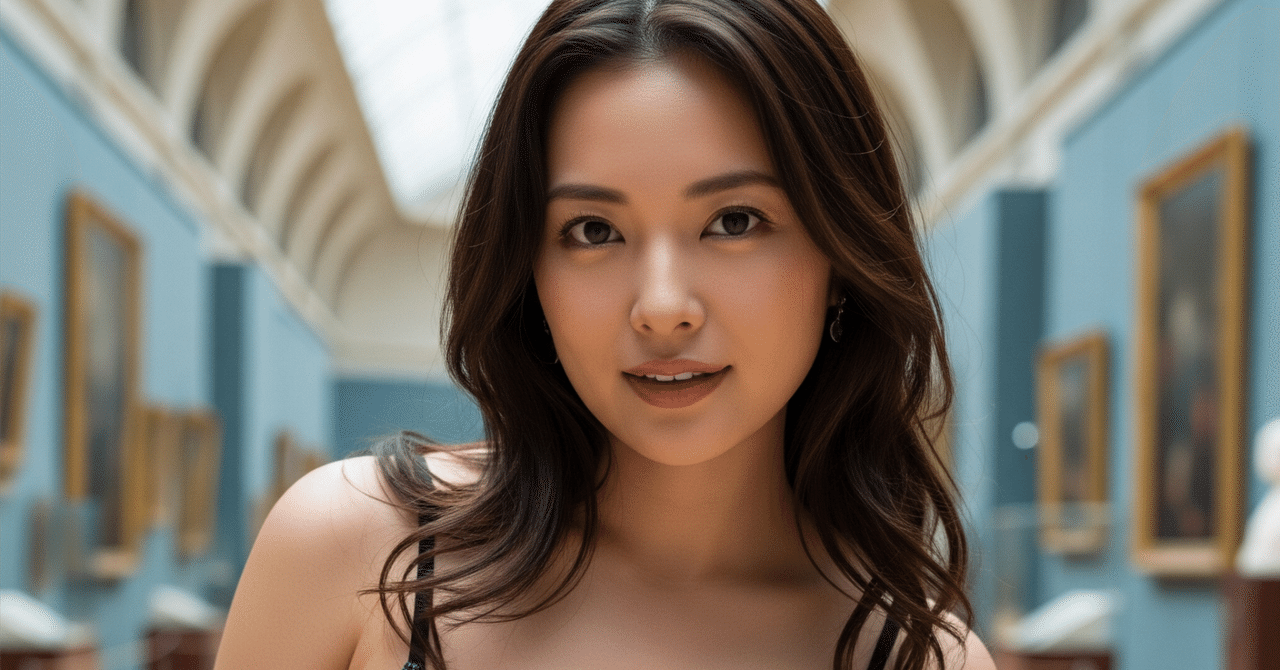 #033【鮮やかな緑色のランジェリーで美術館】知性溢れる生成AI美女｜に【AI美女・熟女】