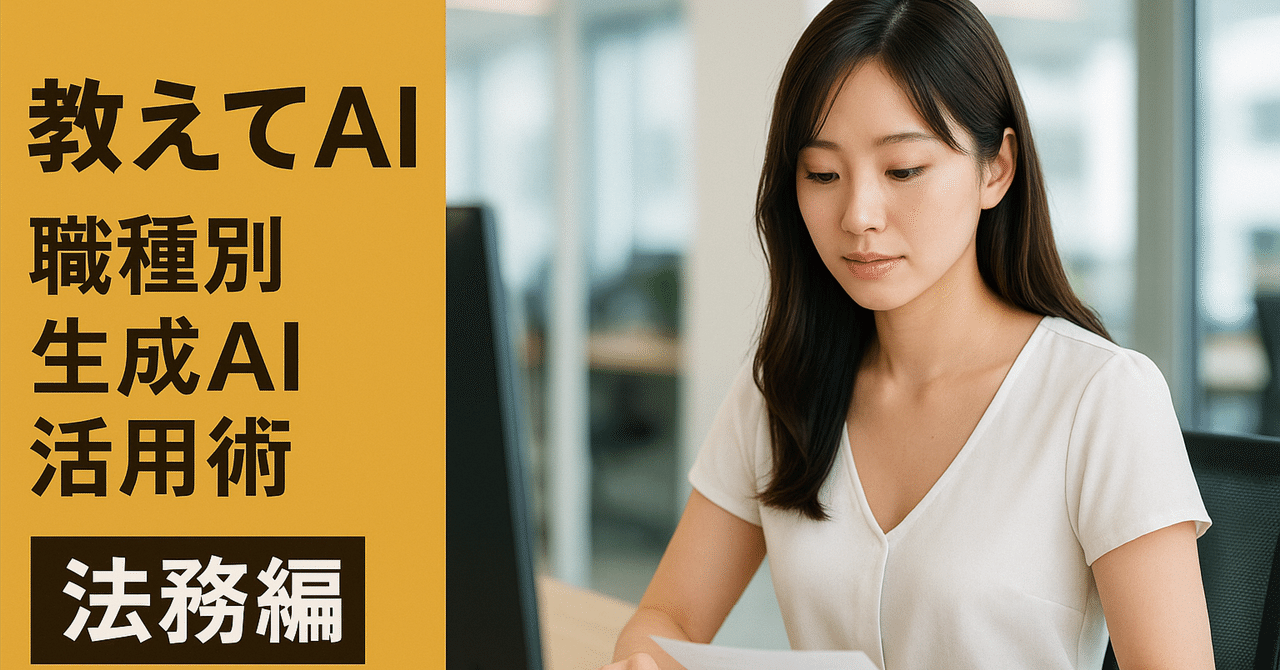 【教えてAI!】その契約書、AIで時短しませんか？法務×AI活用ガイド【2025年版】｜SASA@AI推進
