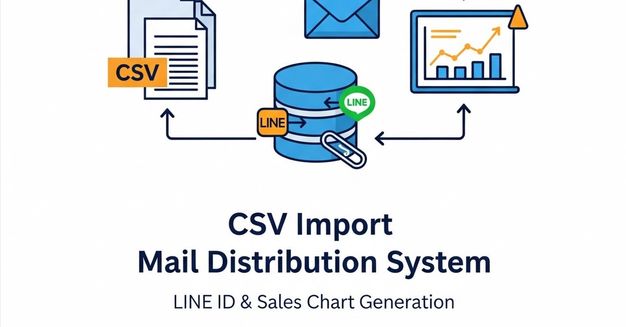 CSVインポートメール配信システム、LINE識別子のデータベース紐づけ、売上管理表の制作方法手順｜TWLV32