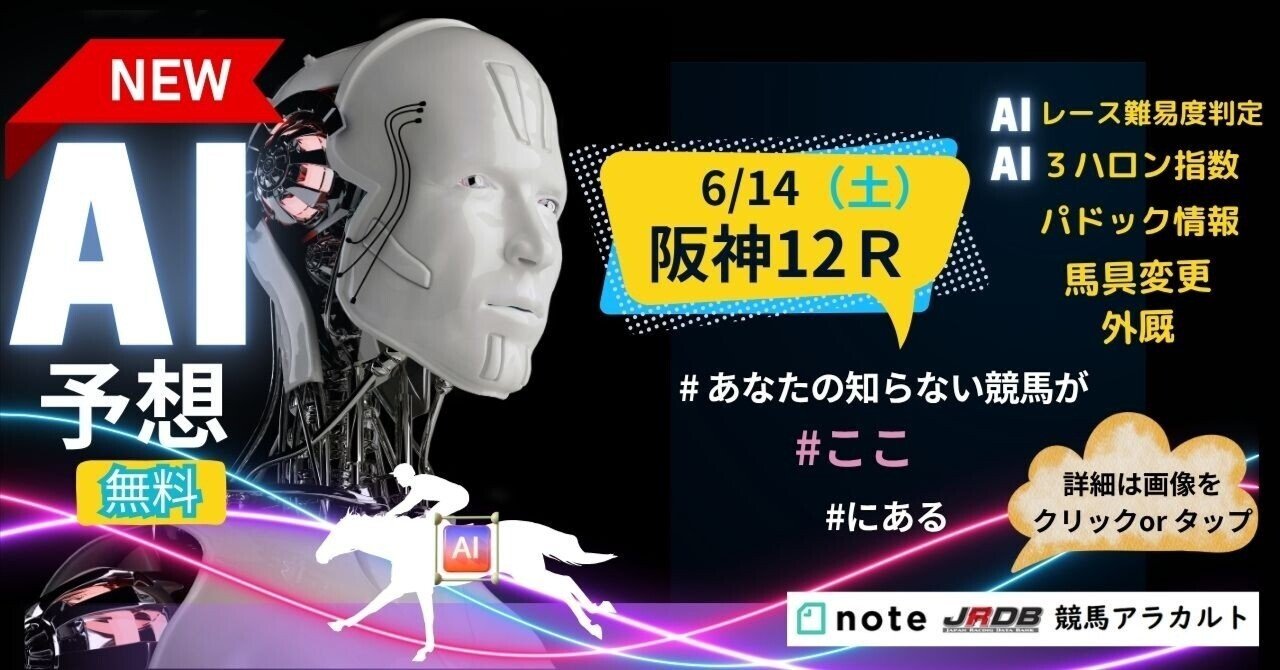 6/14（土）阪神12R AI予想 ｜JRDB 競馬アラカルト