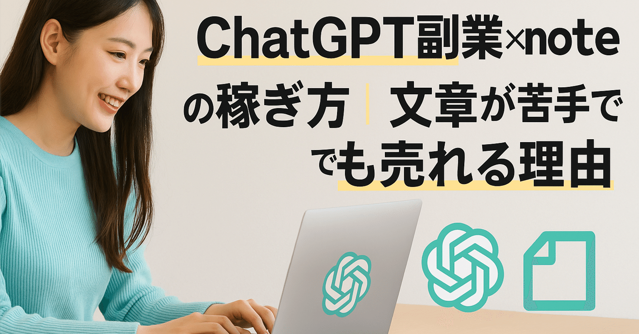 ChatGPT副業×noteの稼ぎ方｜文章が苦手でも売れる理由｜アトカ/AIコラムライター【2300記事1.3万フォロワー140万ビュー】ChatGPT副業AI副業