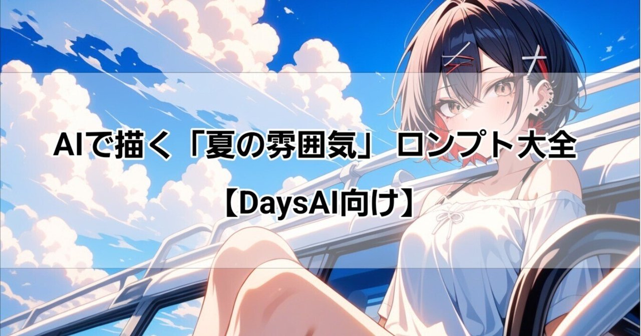 水着だけじゃない! AIで描く「夏の雰囲気」 ロンプト大全 【DaysAI向け】｜ソラネ