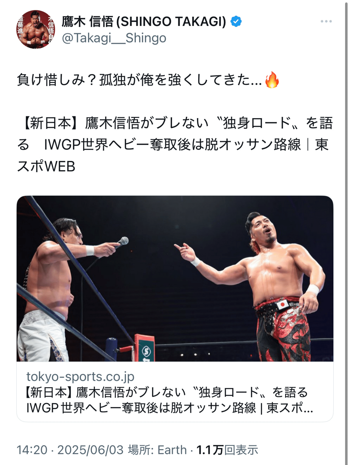 新日本プロレス DOMINION 6.15 考察 メインイベント第9試合｜RIKUTO