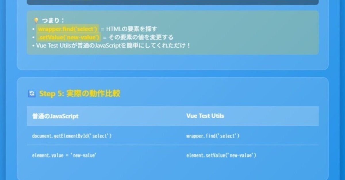 有料Just Vue.jsのテスト setValueマスター編 新人エンジニア向け｜YUKIKO@生成AIパスポート試験合格に向けて学習中！