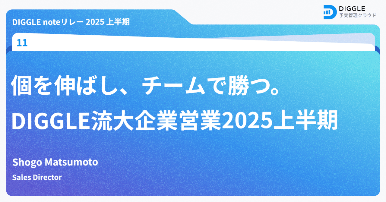 個を伸ばし、チームで勝つ。｜Shogo Matsumoto