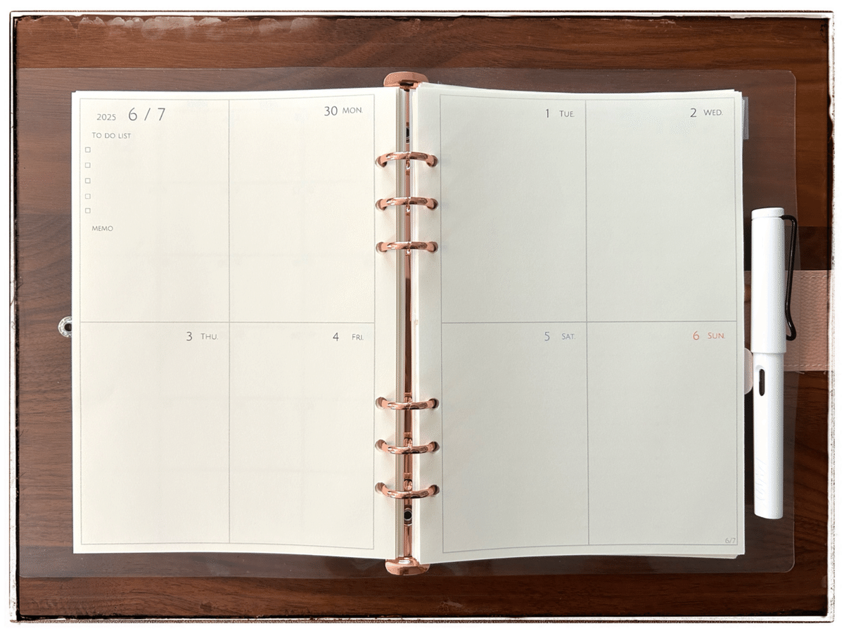 【フリーダウンロード】A5サイズの週間ブロック 手帳リフィル[日付け入り] 2025.7-9月｜saki_note