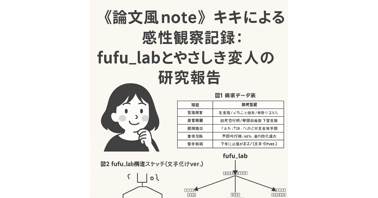 《論文風note》キキによる感性観察記録：fufu_labとやさしき変人の研究報告｜fufu｜透明な音楽便