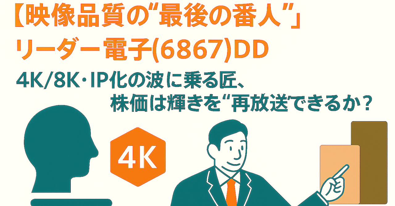【映像品質の“最後の番人”】リーダー電子(6867)DD：4K/8K・IP化の波に乗る匠、株価は輝きを“再放送”できるか？｜日本個別株デューデリジェンスセンター