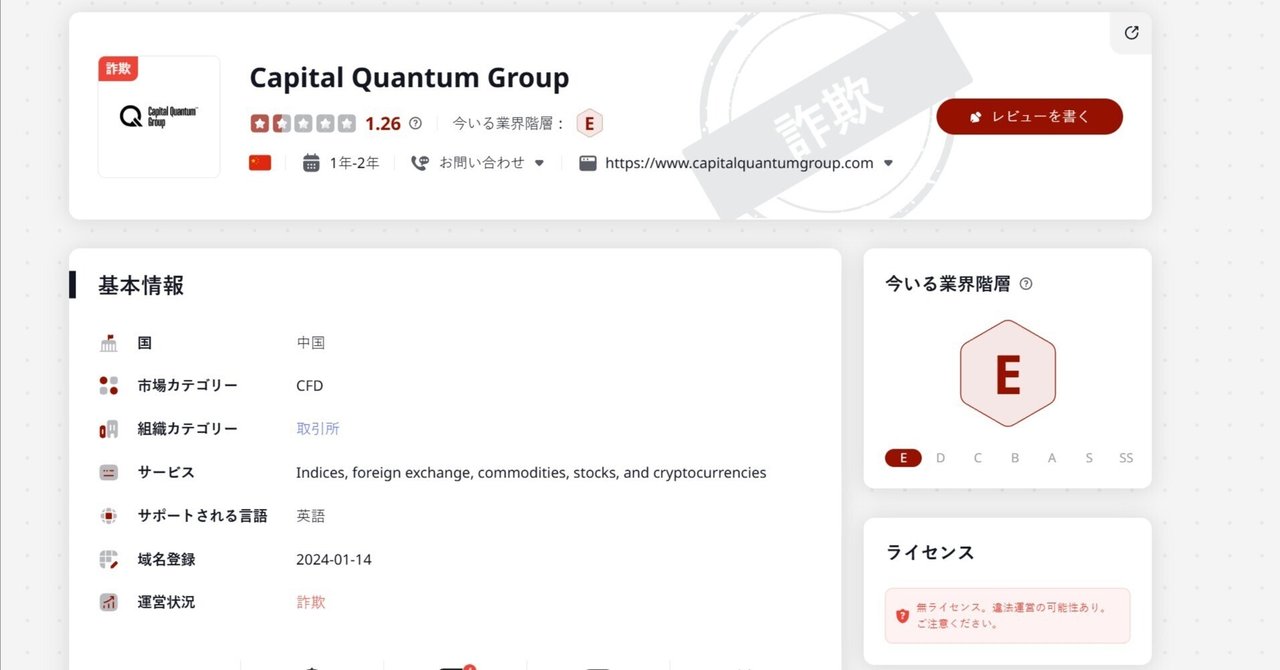 Capital Quantum Groupの徹底分析：規制情報不透明なオンライン投資プラットフォームの実態｜Zaemon