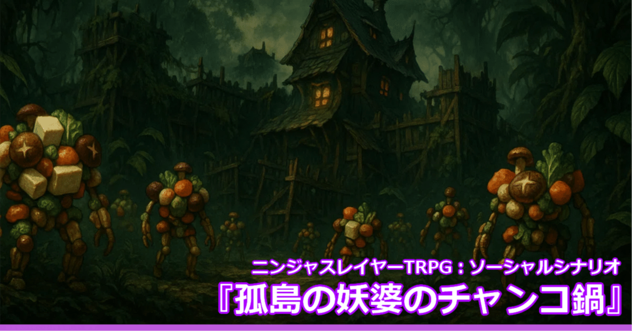 ニンジャスレイヤーTRPG：2版シナリオ『孤島の妖婆のチャンコ鍋』｜古矢沢