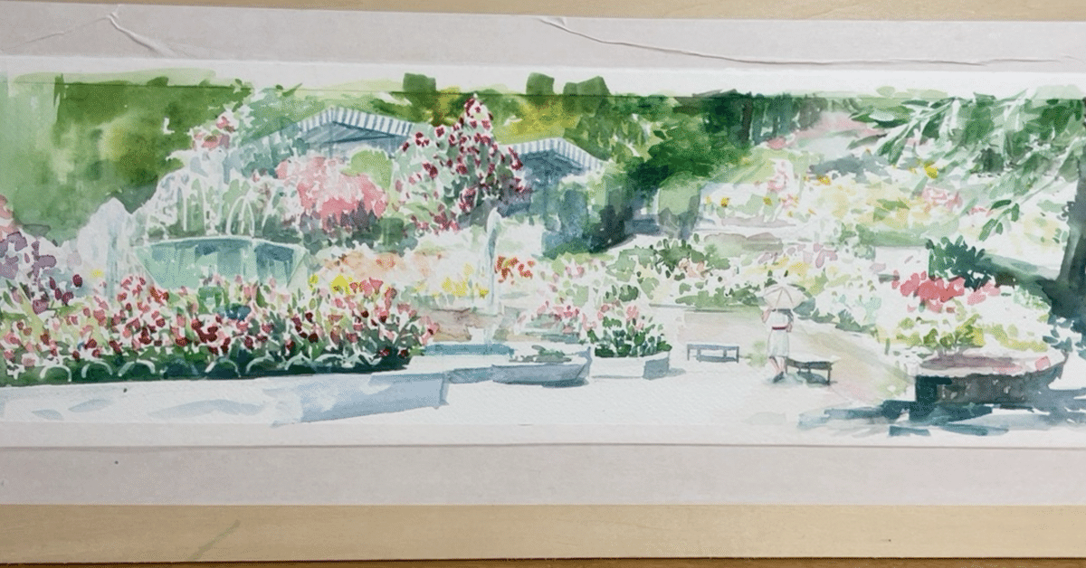 バラ園にて｜nyororoのスケッチ帖