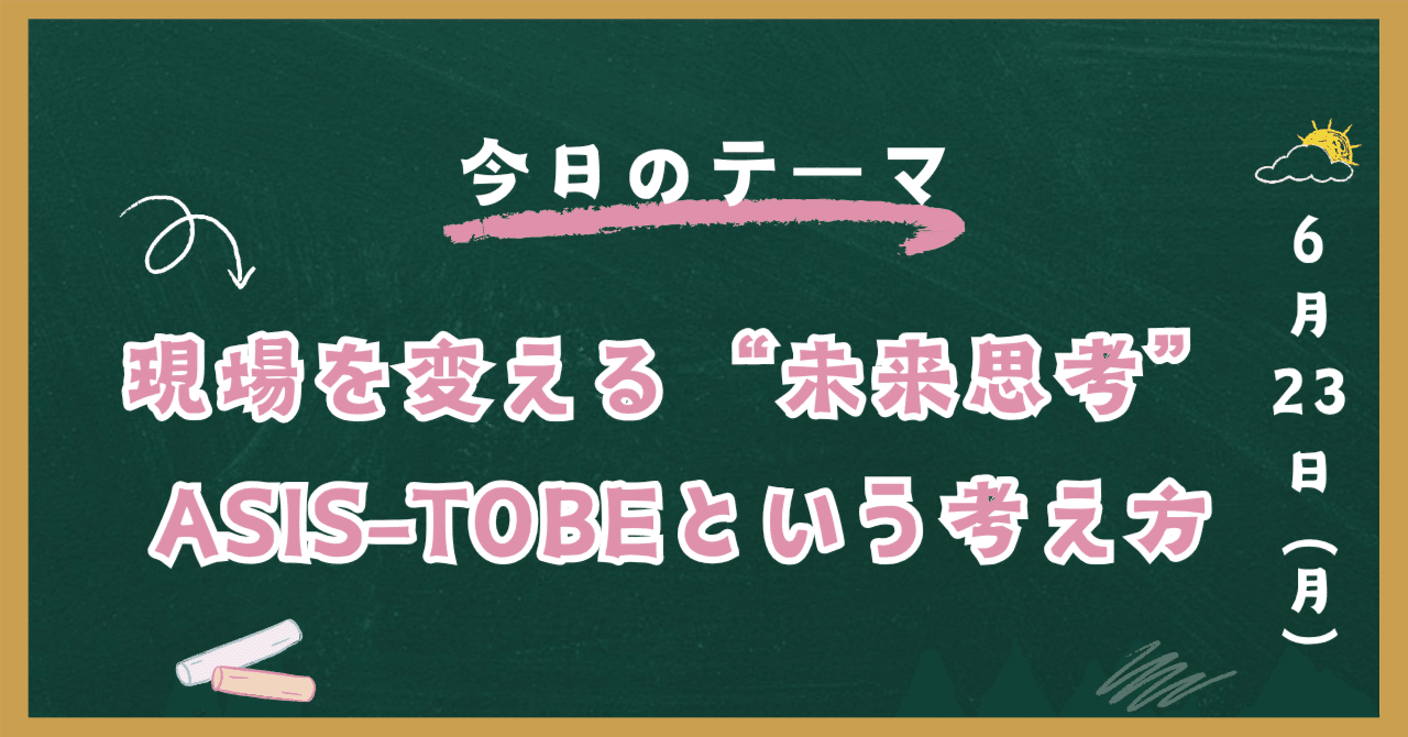 現場を変える“未来思考”ASIS-TOBEという考え方｜PLC