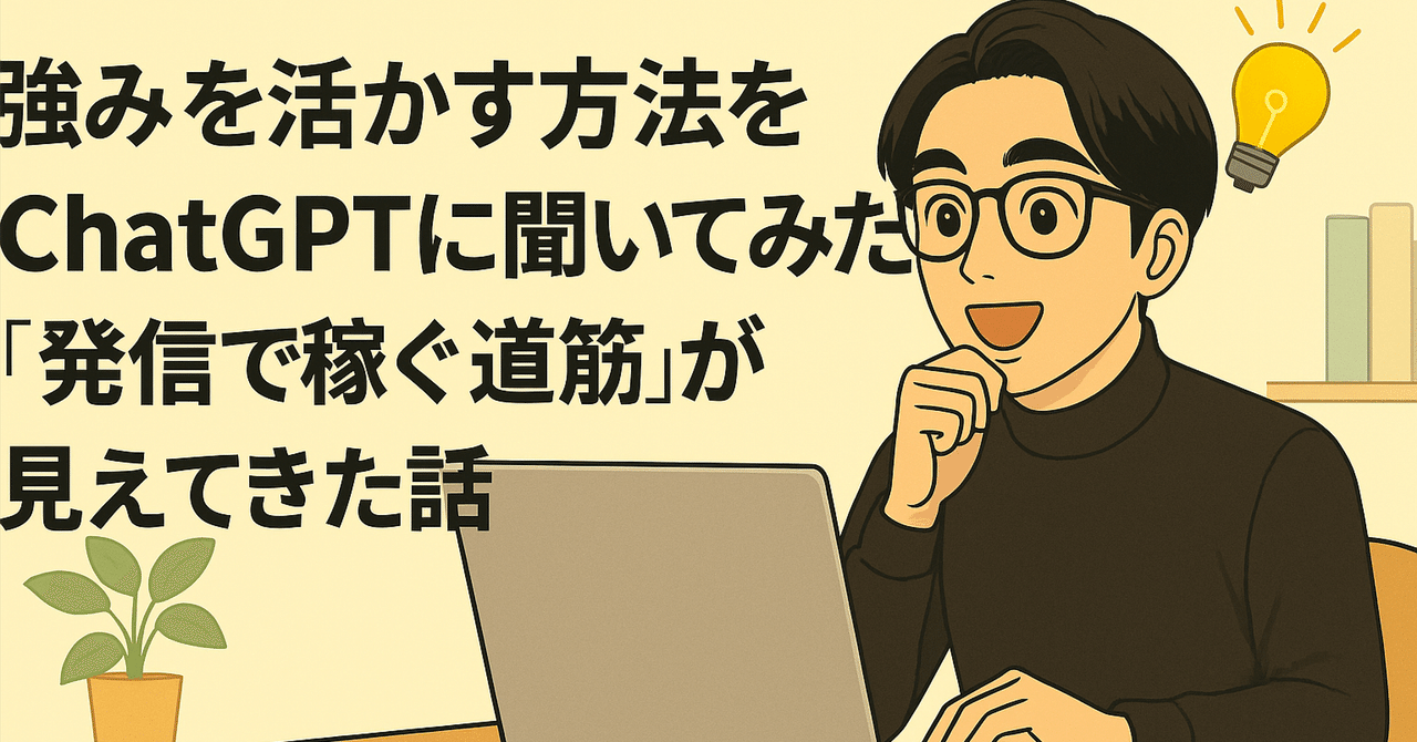 強みを活かす方法をChatGPTに聞いてみたら、“発信で稼ぐ道筋”が見えてきた話｜HimukAI(ヒムカイ)
