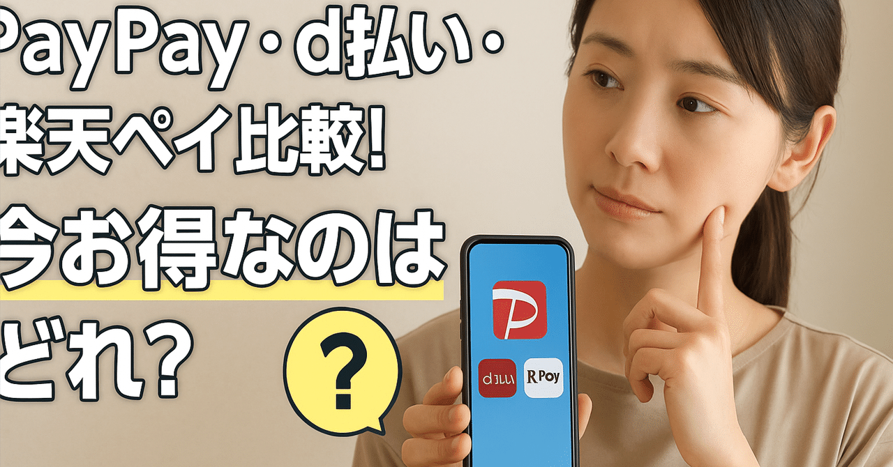 PayPay・d払い・楽天ペイ比較！今お得なのはどれ？｜workAI