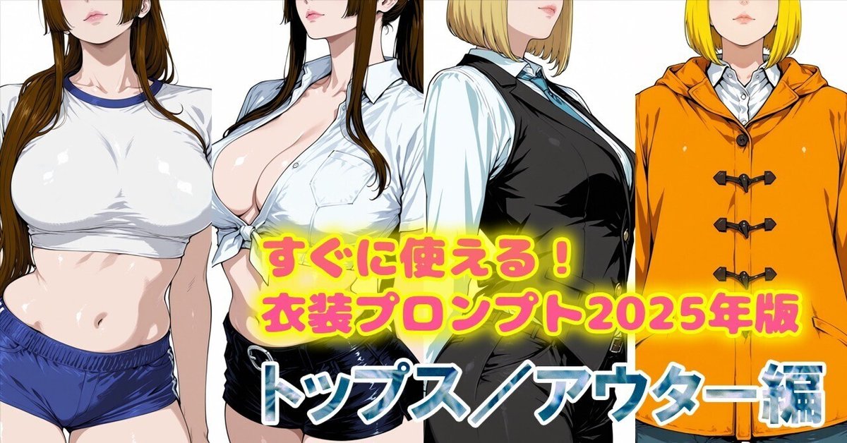 すぐに使える！衣装プロンプト2025年版－トップス／アウター編｜Kei Aono
