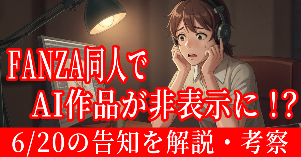 FANZA同人のAI作品、今後どうなる？6/20の告知をわかりやすく解説＆今後の動き予想｜EIT