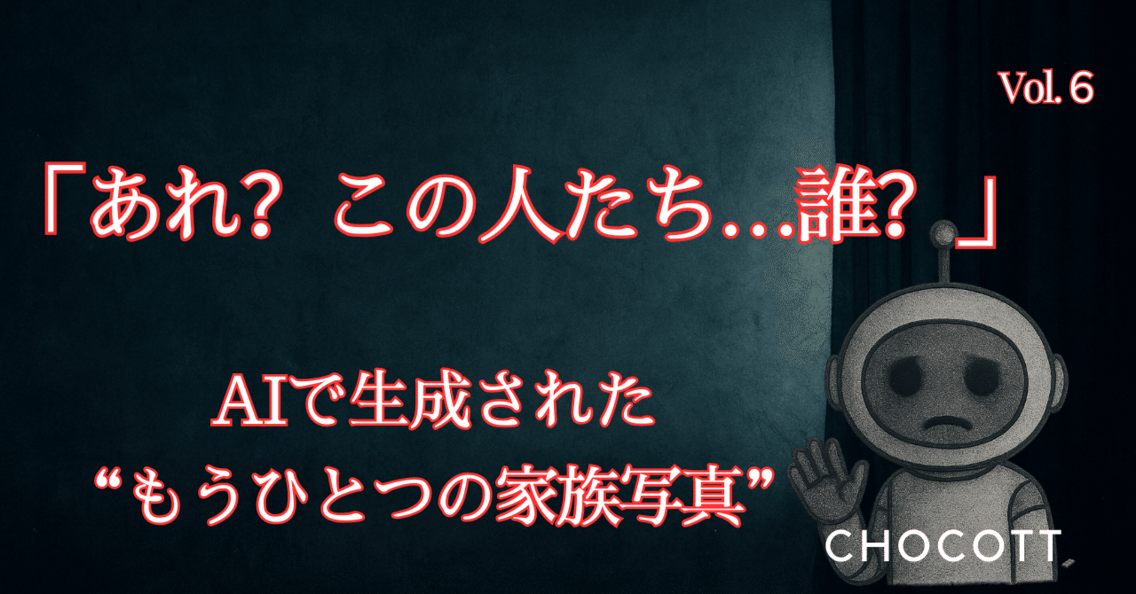 「あれ？この人たち…誰？」──AIで生成された“もうひとつの家族写真”｜Chocott.
