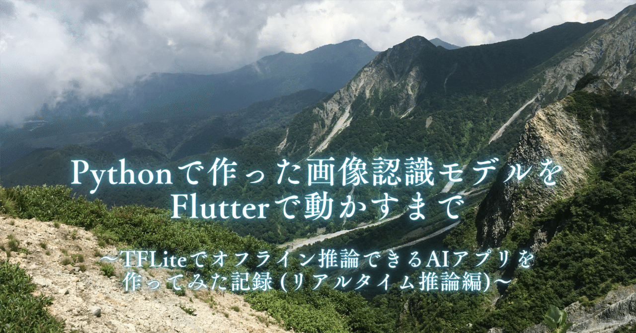 Pythonで作った画像認識モデルをFlutterで動かすまで― TFLiteでオフライン推論できるAIアプリを作ってみた記録 (リアルタイム推論編)―｜john