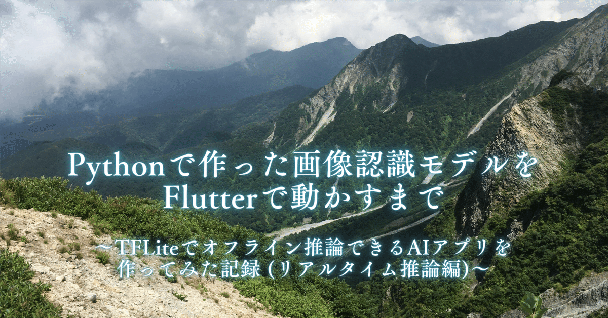 Pythonで作った画像認識モデルをFlutterで動かすまで― TFLiteでオフライン推論できるAIアプリを作ってみた記録 (リアルタイム推論編)―｜john