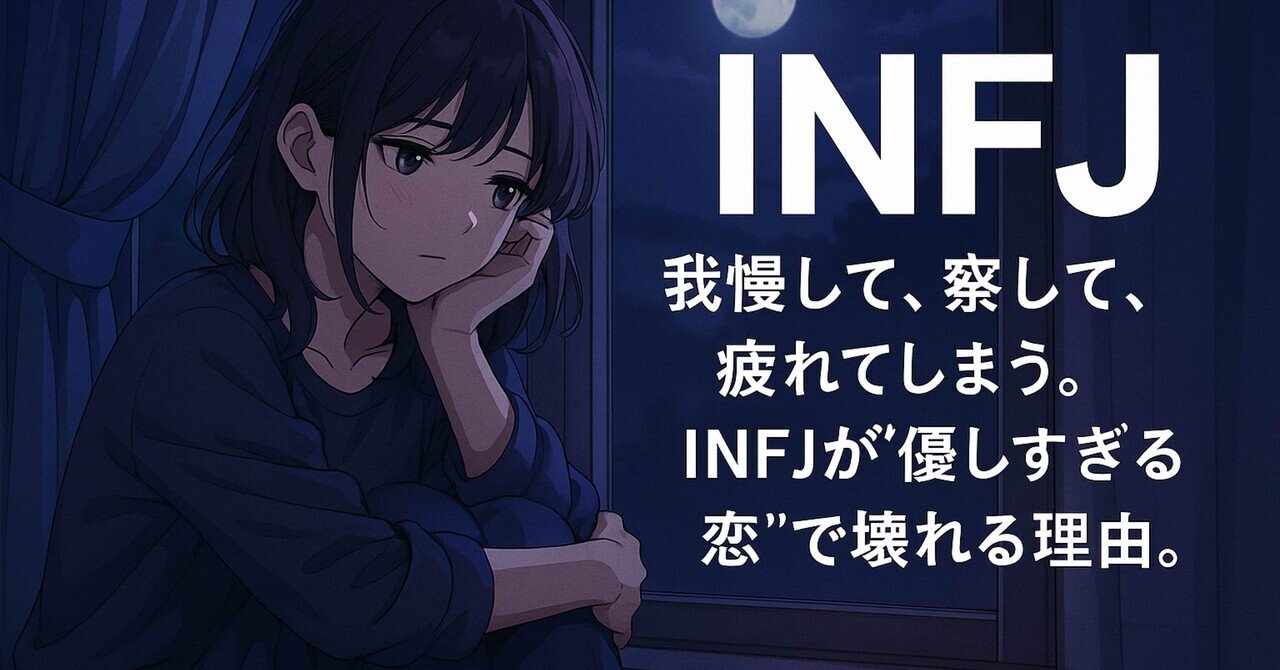 【INFJ型×恋愛】恋で壊れがちなあなたへ──「我慢して、察して、疲れてしまう」INFJが選ぶ恋の終わりと、愛し直す方法。｜堕天使ルシファー🔮MBTI×恋愛占い師