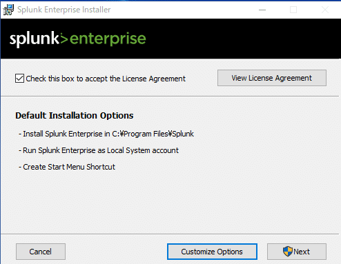 Splunkのインストール(インストールバージョン：8.0.1)｜shiro