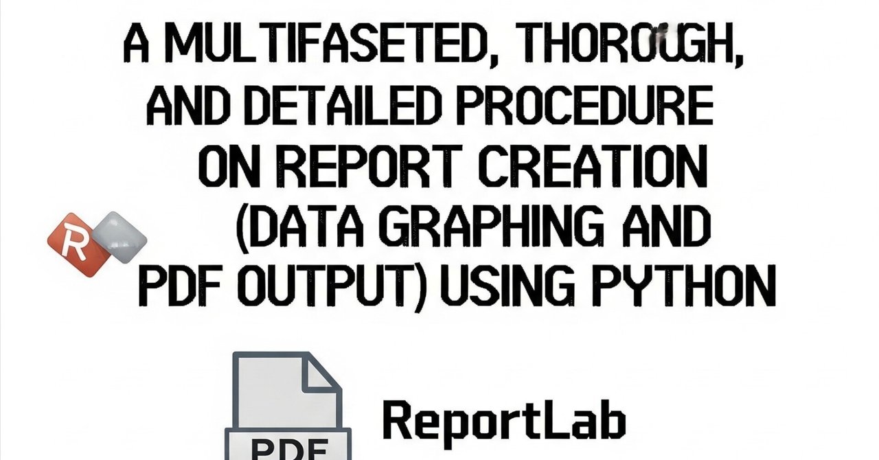 Pythonを使用したレポート作成（データグラフ化およびPDF出力）に関する多角的、徹底的、かつ詳細な手順。使用する主なライブラリは Matplotlib（グラフ化）と ReportLab ...
