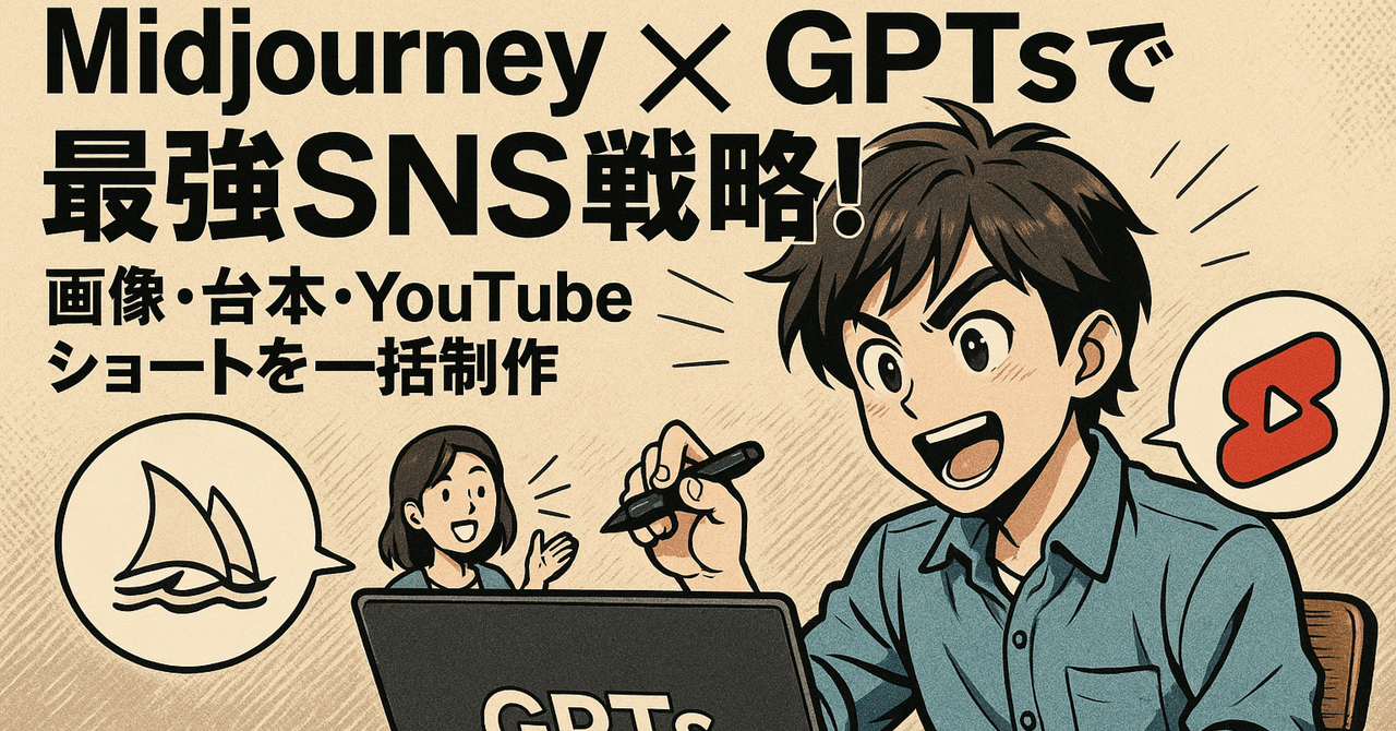Midjourney×GPTsで最強SNS戦略！画像・台本・YouTubeショートを一括制作｜2base(二拠点)でAI活用