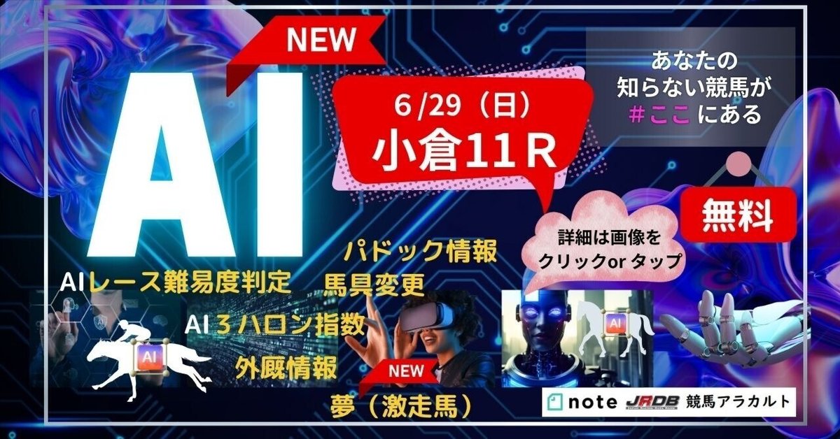 6/29（日）小倉11R 佐世保S AI予想｜JRDB 競馬アラカルト