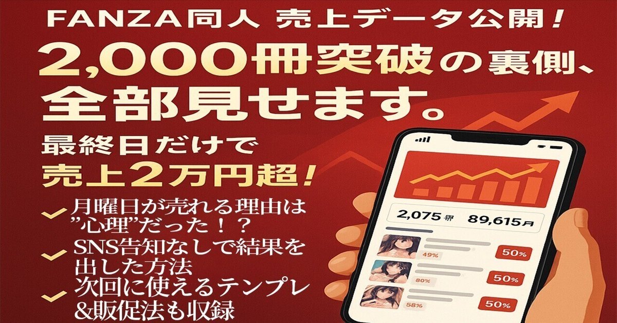 【売上2,000冊突破】FANZA同人キャンペーンを“数字と心理”から徹底検証｜最終日が爆発する理由とは？｜EIT