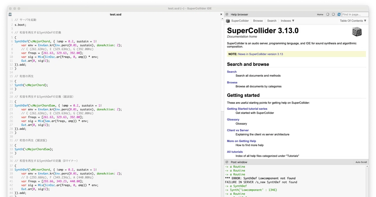 SuperColliderに入門する｜メンテーム