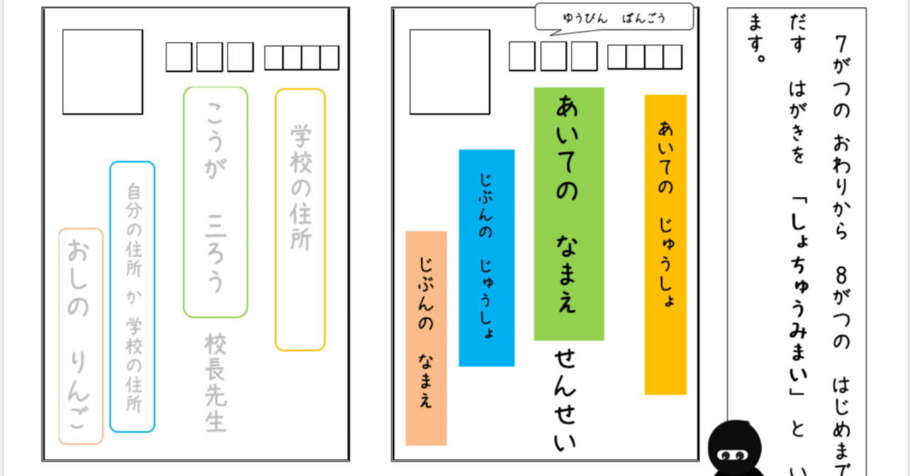 学校宛の暑中見舞いと嬉しい返事｜こどものにほんご｜Ise-roku☆こどもの日本語教材について考える
