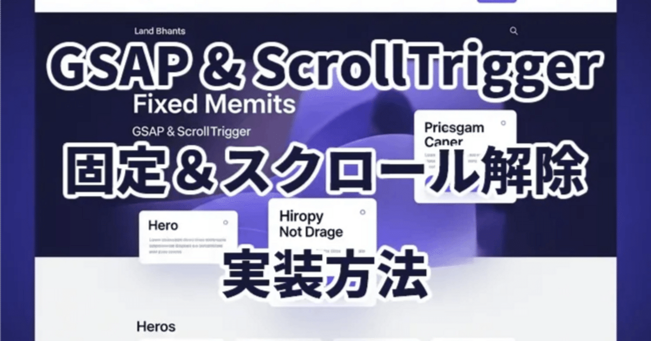 GSAP&ScrollTriggerで実現するLP演出！固定＆スクロール解除方法｜you1tech
