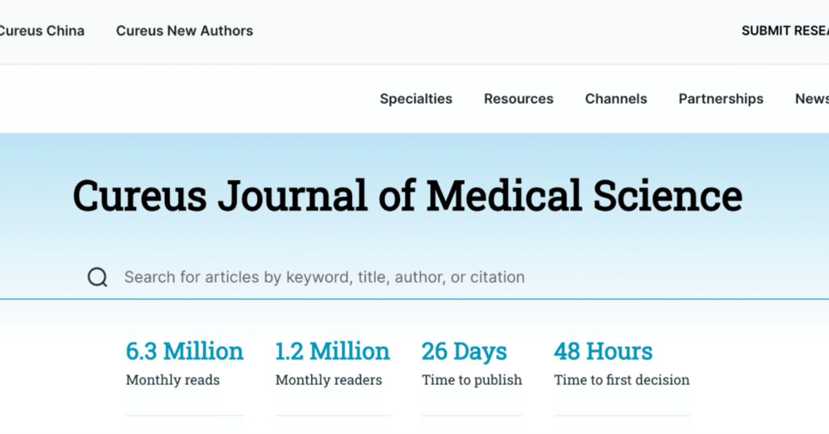 Cureus（キュリアス）：医学論文投稿の新しい選択｜Dr.MON